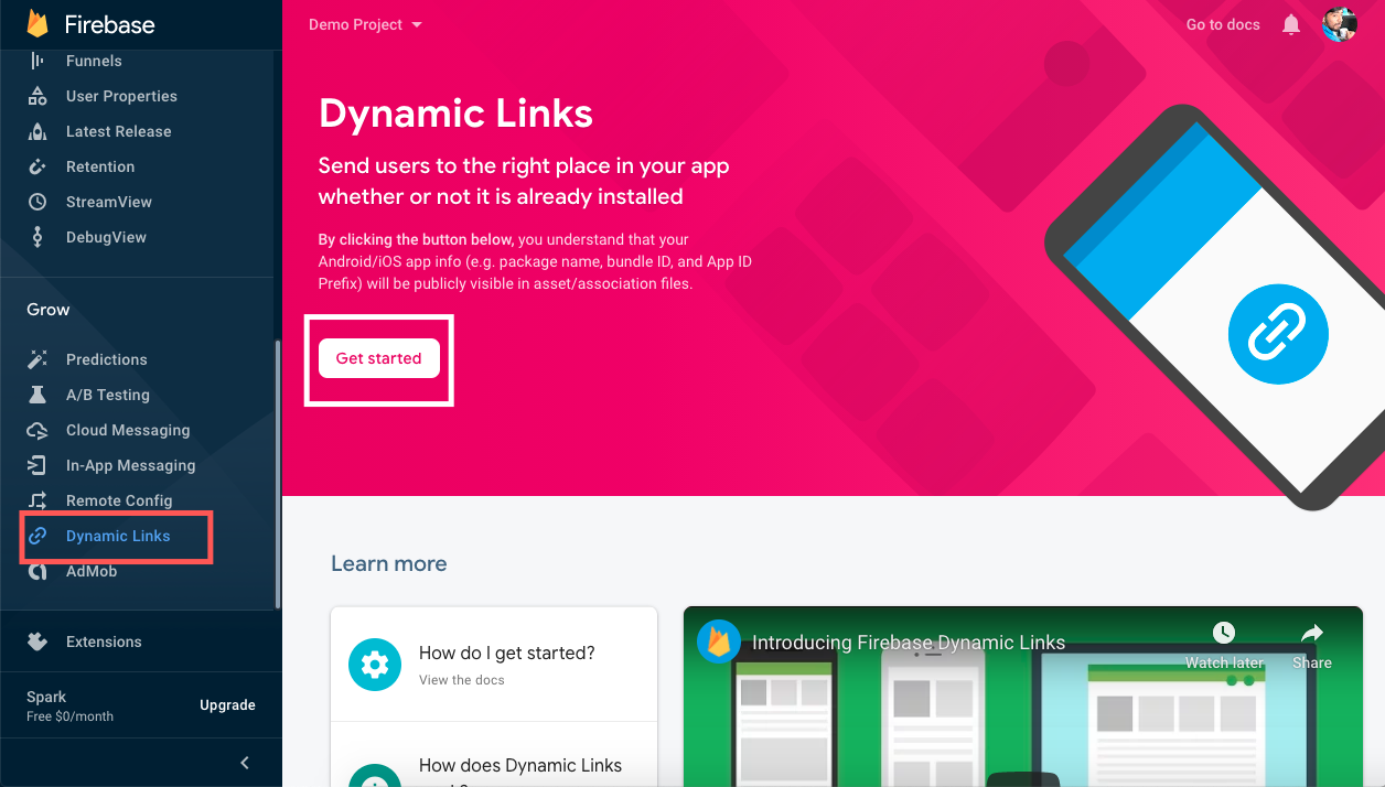 Dynamic Links Using Firebase